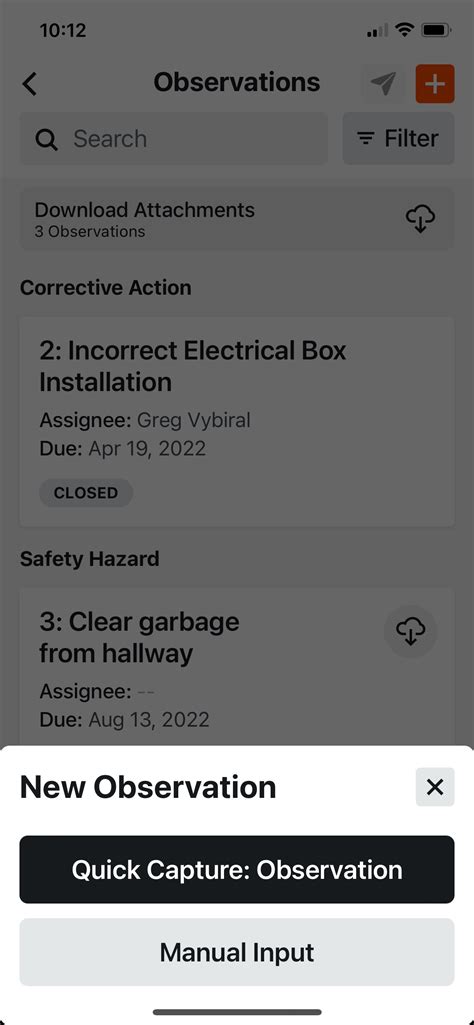 quick capture new observations feature for ios users procore