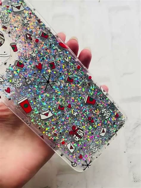 Чохол на телефон з плаваючими блискітками Святковий фон Youtube