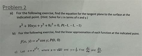 Solved A For The Following Exercise Find The Equation For Chegg