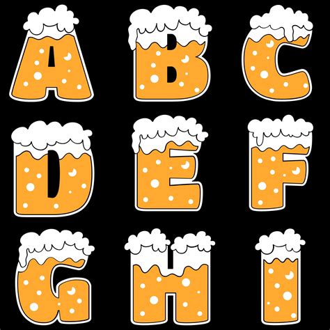 Beer Font Clipart Png Svg Bundle Beer Alphabet Beer Letters Monogram Doodle Sublimation