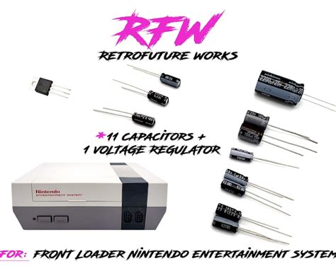 NES Front Loader Console Nintendo Entertainment System Nichicon Capacitor Kit Repair Recap