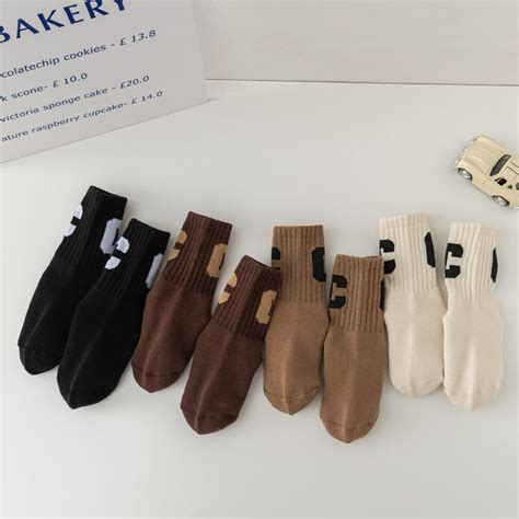 가을 및 겨울 두꺼운 어린이 미드 튜브 양말 아기 편지 어린이 양말 소년 테리 양말 3 12 세 어린이 의류