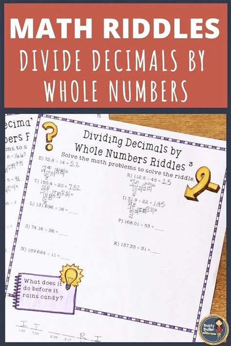 Use Dividing Decimals Riddle Sheet In Your 6th Grade Math Centers Artofit