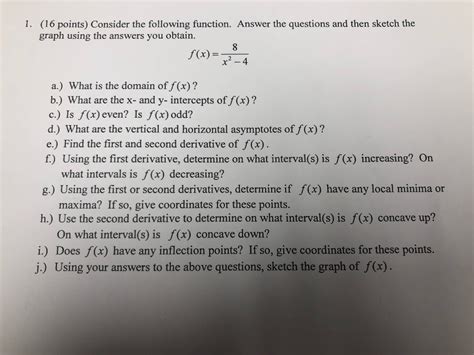 solved 16 points consider the following function answer