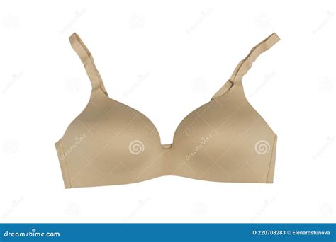 Beige Bra With Push Up Large Size Isolated On White Stock Image Image