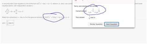 Solved A Second Order Euler Equation Is One Of The Form Ax