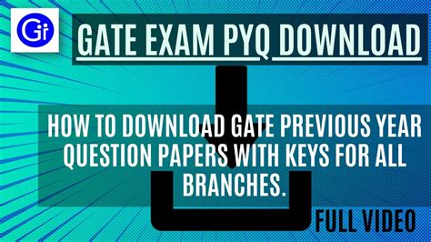 how to download gate previous year question papers with keys for all branches youtube