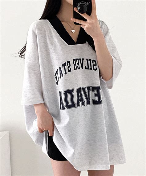 ⭐신상할인⭐ 빅사이즈11할인 왕박시 오버핏 네바다 카라 배색 반팔 티셔츠 3color 에이블리