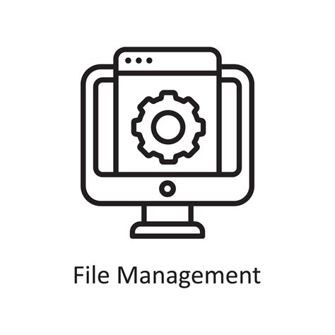 File Management Vector Outline Icon Design Illustration Business And Data Management Symbol On
