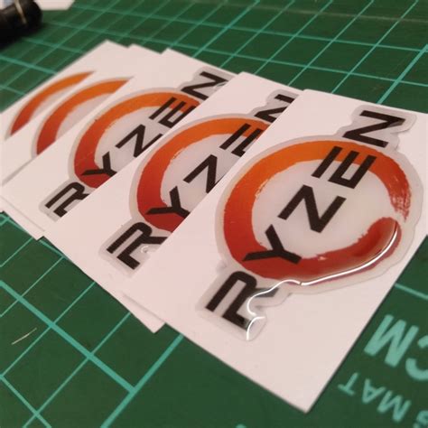 Embossed Ryzen Sticker Emblem D Flexible Resin Sticker Shopee Philippines