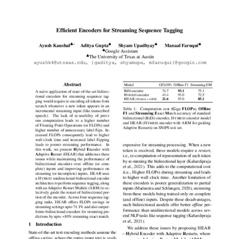 Efficient Encoders For Streaming Sequence Tagging Acl Anthology
