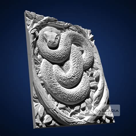 Python Snake In Tree 3d Stl File For Cnc Router 3d Print Casting Wood Carving Engraving 3d