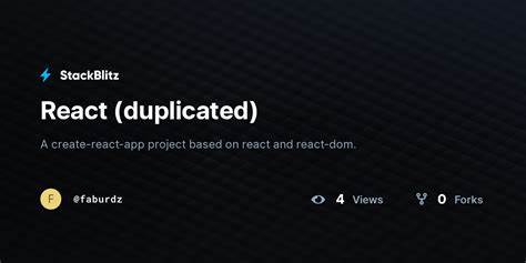 React Duplicated Stackblitz