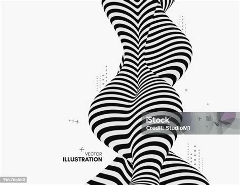 흑인과 백인 디자인입니다 착시와 패턴입니다 추상적인 3d 기하학적 배경입니다 벡터 일러스트입니다 0명에 대한 스톡 벡터 아트 및 기타 이미지 Istock