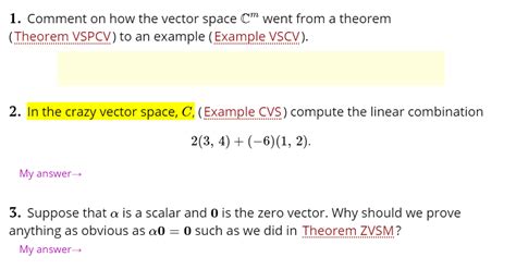 Solved Comment On How The Vector Space C Went From A Chegg Com
