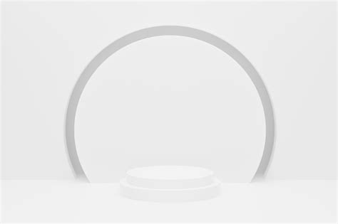 원형 프레임서클 포디움 화이트 컬러의 3d 제품 브랜딩 배너 및 화장품 제품을 위한 모의 쇼케이스 제품 프리젠 테이션은 최소화 원형에 대한 스톡 사진 및 기타 이미지