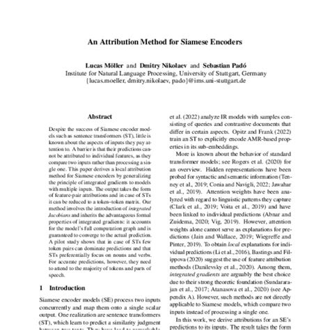 An Attribution Method For Siamese Encoders Acl Anthology