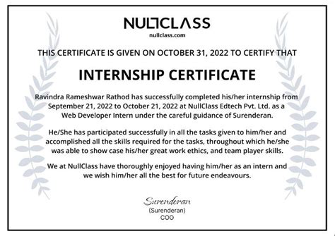 Ravi Rathod On Linkedin Iam Successfully Completed The Web Development Internship Real Time