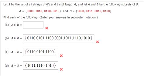 Solved Let S Be The Set Of All Strings Of Os And 1s Of