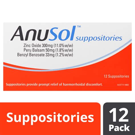 Anusol Suppositories 12 Pack Discount Chemist