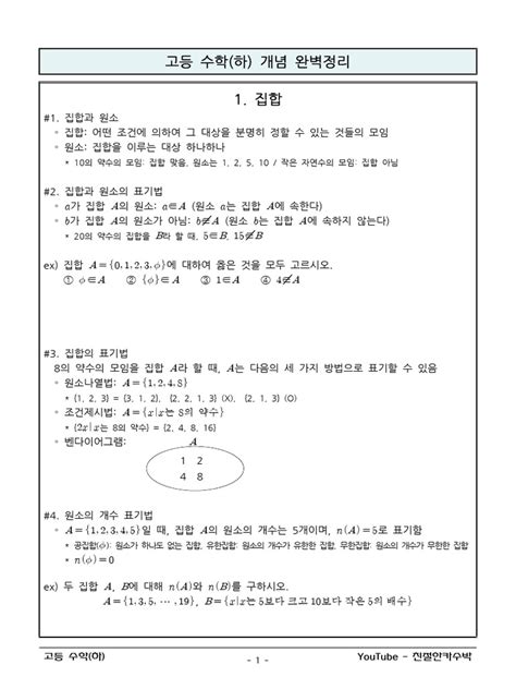 수학하 개념 완벽정리with예제 Pdf