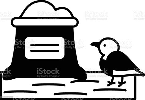 야생 조류 식품 벡터 아이콘 디자인 농업 및 농업 상징 마을 생활 표지판 농촌 및 가축 스톡 일러스트 레이 션 새 개념의 곡물 가방 경제에 대한 스톡 벡터 아트 및 기타