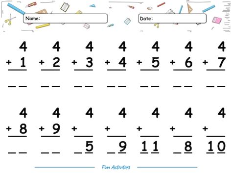 Premium Vector Fun Summation Game Of Number Four