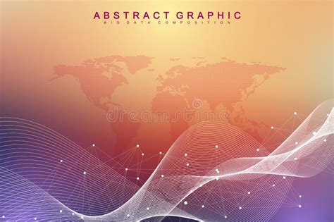Big Data Visualization Geometric Abstract Background Visual Information Complexity Stock Vector