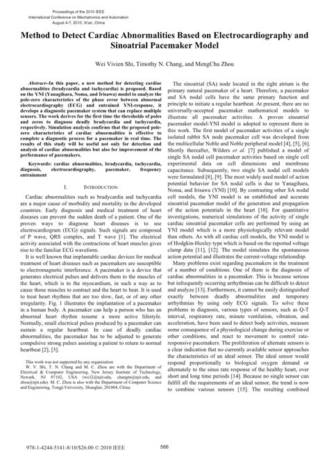 Pdf Method To Detect Cardiac Abnormalities Based On