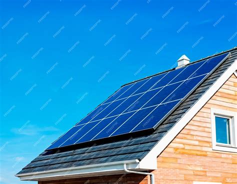 Солнечные панели на крыше дома Ai сгенерированное изображение