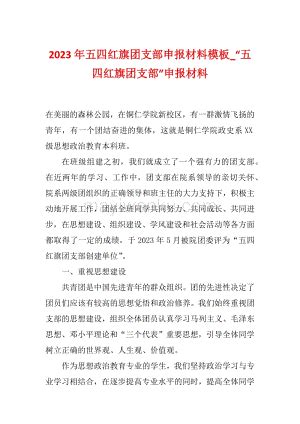2023年五四红旗团支部申报材料模板 五四红旗团支部申报材料 蚂蚁文库