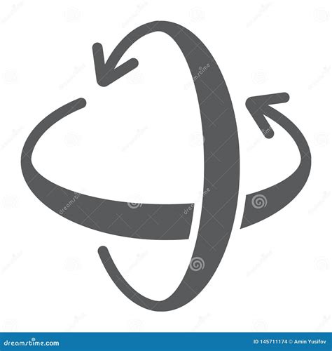 Rotation Axis Glyph Icon Pivot And View Rotate Sign Vector Graphics