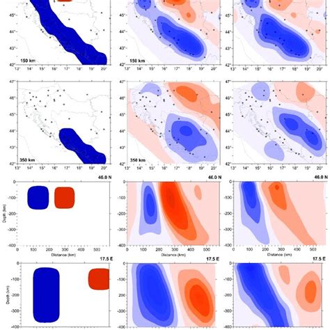 First Model Three Dimensional Velocity Models Showing Two Depth Slices