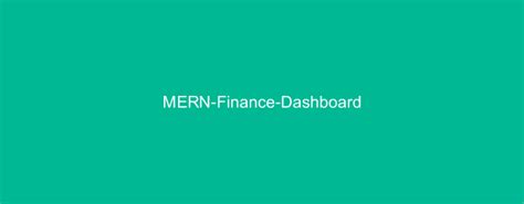Mern Finance Dashboard