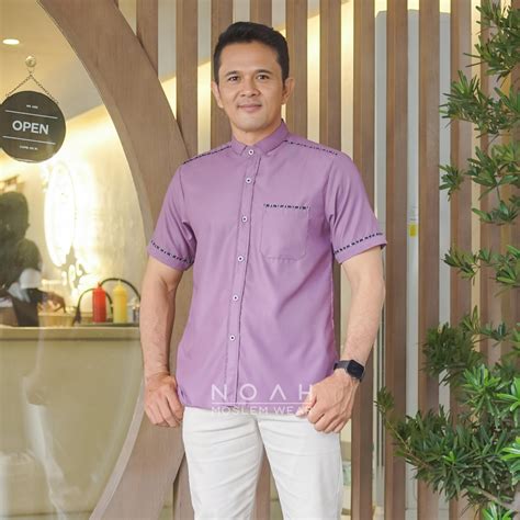 Jual Noah Osman Kemeja Koko Pria Lengan Pendek Modern Slimfit Baju