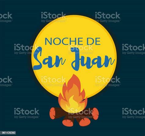 올 드 샌 후안입니다 스페인어에 있는 세인트 존의 밤 벡터 일러스트 레이 션 배경입니다 모닥불에 대한 스톡 벡터 아트 및 기타 이미지 Istock