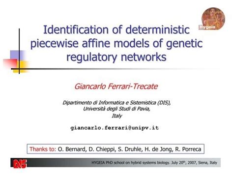 Identification Of Deterministic Piecewise Affine Models Of Genetic