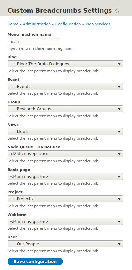 Custom Menu Breadcrumbs