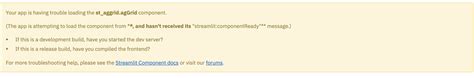 any ideas on your app is having trouble loading the st aggrid aggrid component streamlit