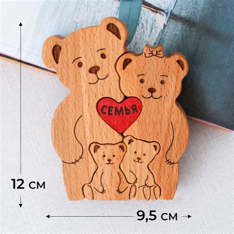 Статуэтка деревянная семья Фигурка из дерева Семья мишек купить на Ozon по низкой цене