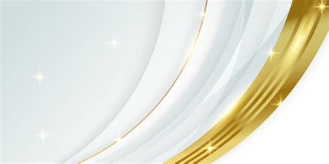 골드 스레드 파도 및 선이있는 추상적인 흰색과 금색 배경 인사말 카드 메뉴 소셜 미디어 템플릿 브로셔 커버 명함 및 프레젠테이션 디자인을 위한 디자인 0명에 대한 스톡 벡터