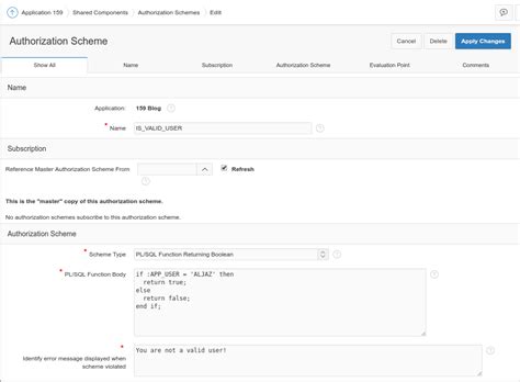 B Apex Application Authorization Scheme