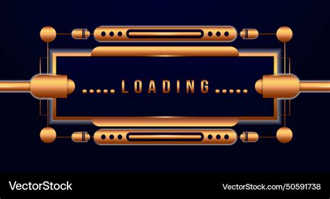 Golden And Dark Blue Loading Screen Design Vector Image