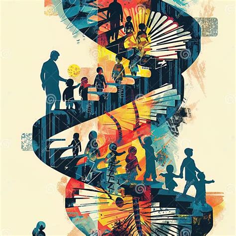 A Medical Illustration Of Genetic Inheritance Showing How Traits Are Passed Down Through