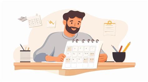 Man Planning With Calendar Time Management And Scheduling Concept Premium Ai Generated Vector