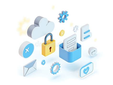 Secure Cloud Storage System With User Interface Elements Stock