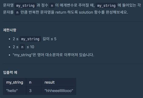 프로그래머스 level 0 ⏰ 문자 반복 출력하기