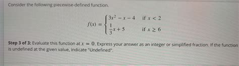 Solved Consider The Following Piecewise Defined Chegg