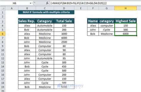 How To Use Max If Function In Excel Exceldemy