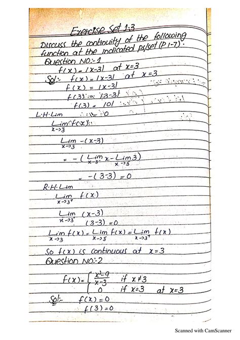 Solution Continuity Of A Function Calculus Chapter 1 Exercise 3